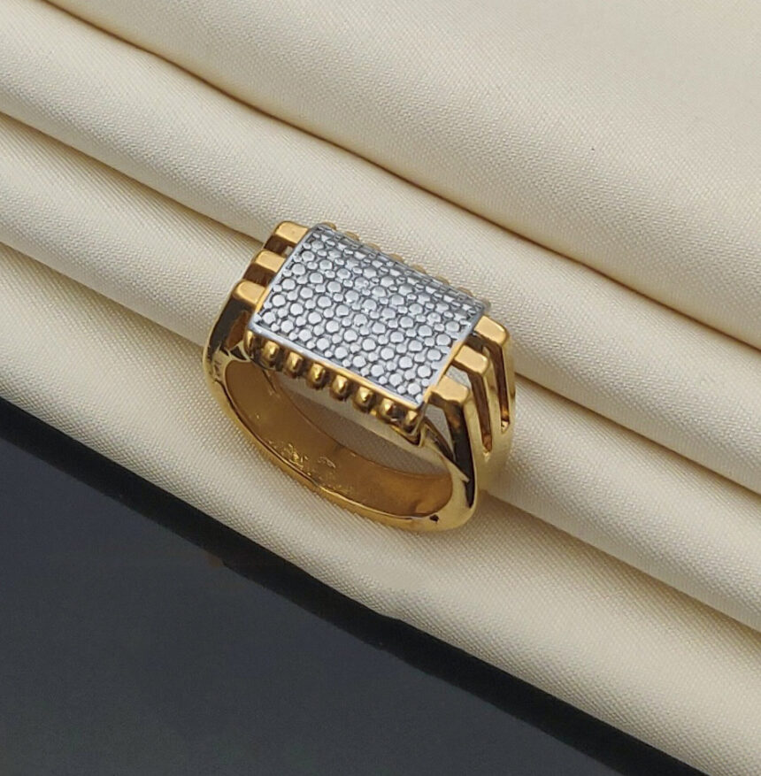 Elegant Gold Plated Diamond Ring for Men - Gracy jewellery